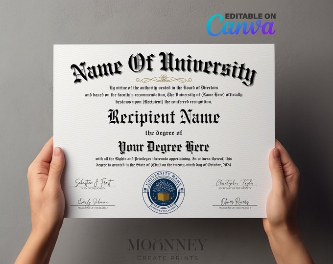 Novelty 'OXFOD' University Degree Certificate - Etsy UK