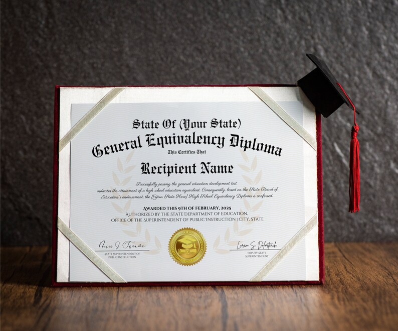 Customizable Ged Diploma Template: Printable Certificate (digital ...