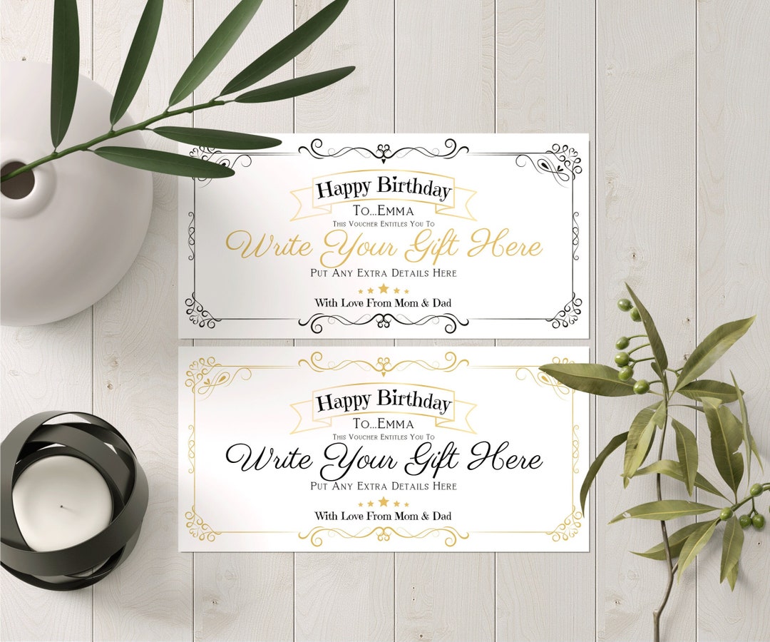 Birthday Voucher, Gifted Custom Voucher, Vouchers Tickets, Ticket ...