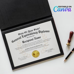 Customizable Ged Diploma Template: Printable Certificate (digital ...