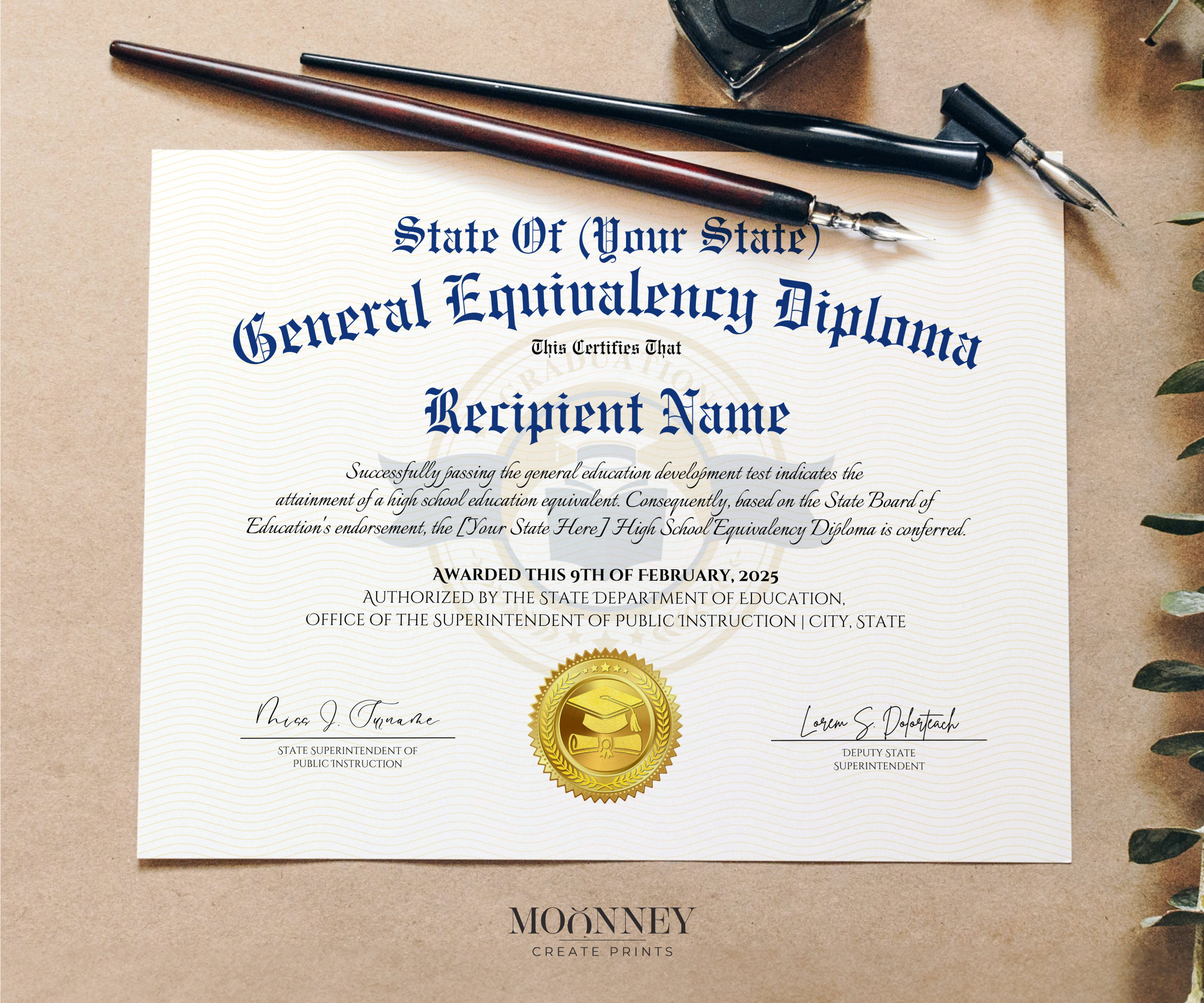 Custom Diploma, Editable Diploma, Ged Diploma, High School, Ged ...