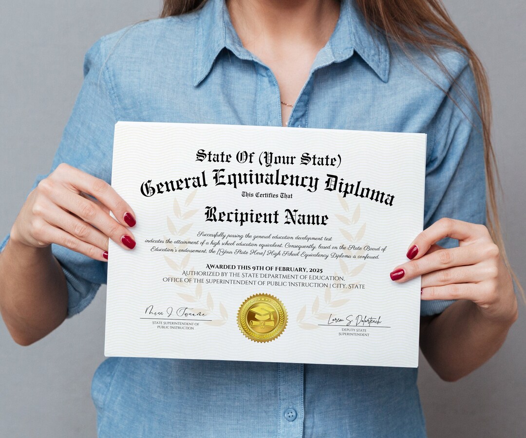 Customizable Ged Diploma Template: Printable Certificate (digital ...