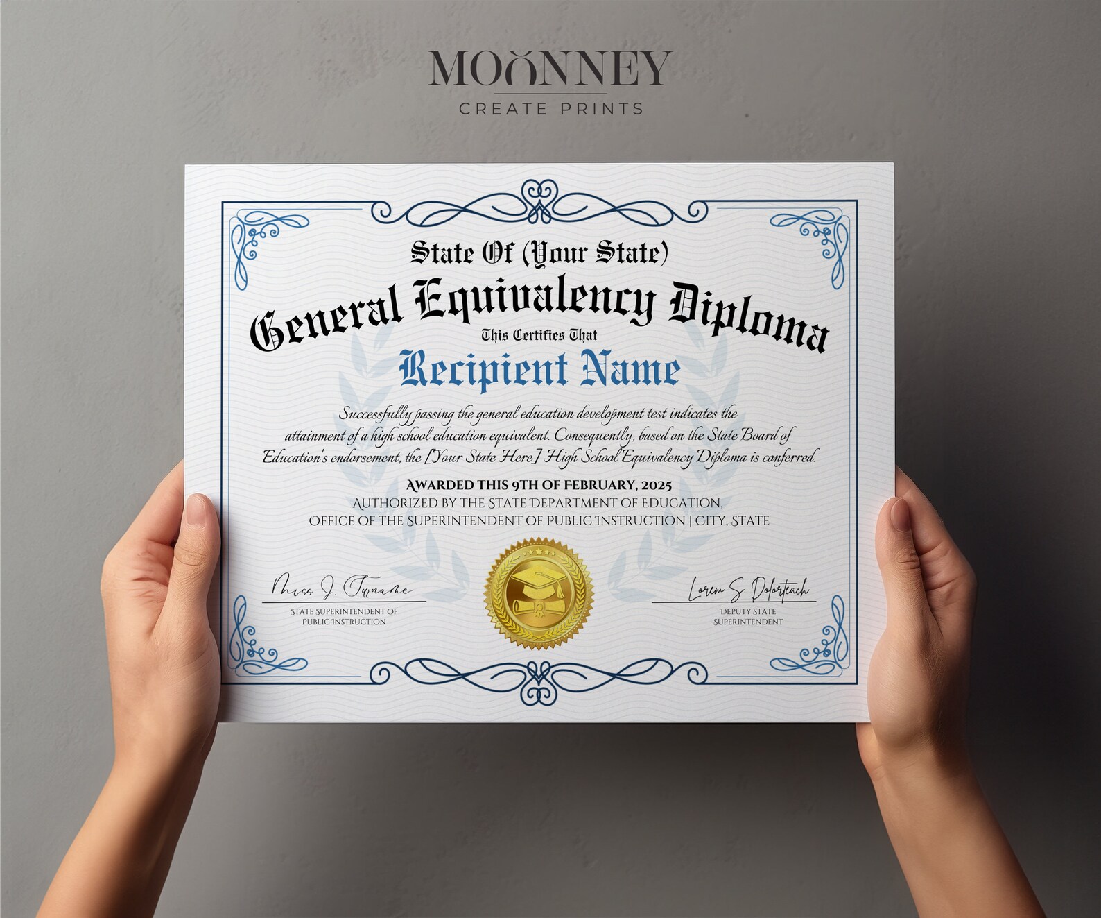 Custom Diploma, Editable Diploma, Ged Diploma, High School, Ged ...
