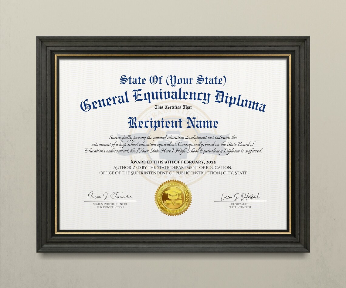 Custom Diploma, Editable Diploma, Ged Diploma, High School, Ged ...