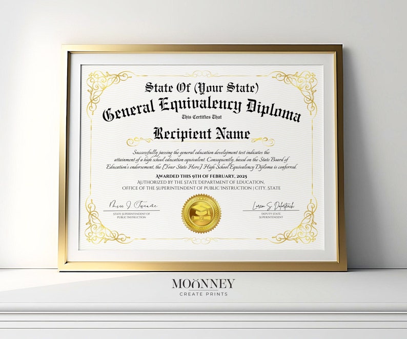 Custom Diploma, Editable Diploma, Ged Diploma, High School, Ged ...