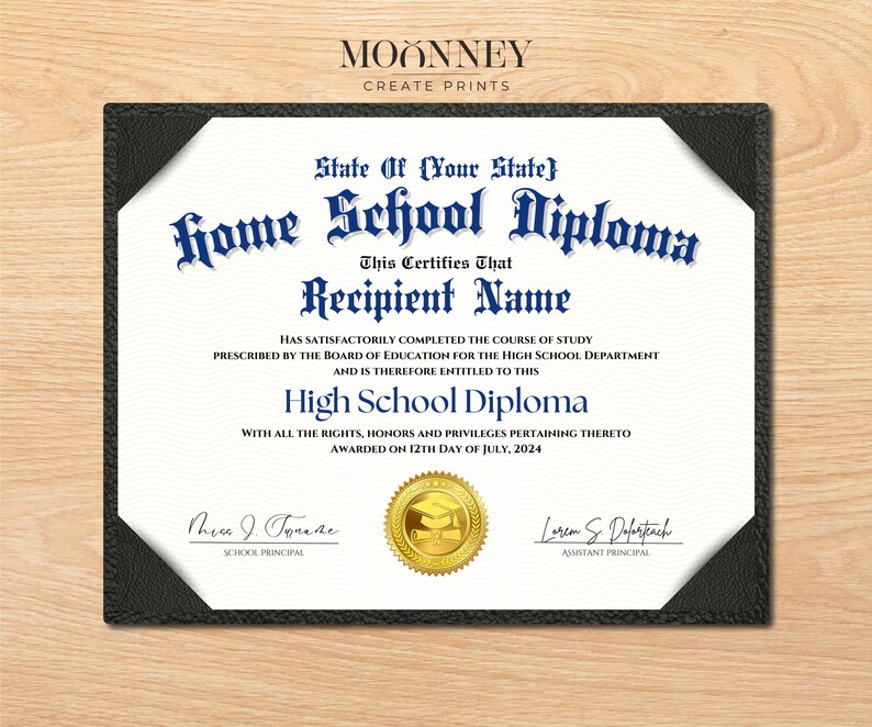 Home School Diploma, High School Diploma, Editable Template on Canva ...