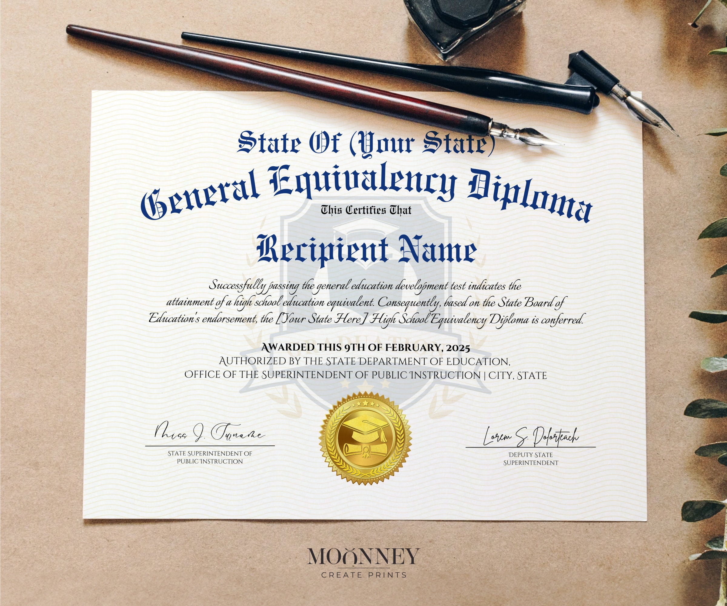 Custom Diploma, Editable Diploma, Ged Diploma, High School, Ged ...