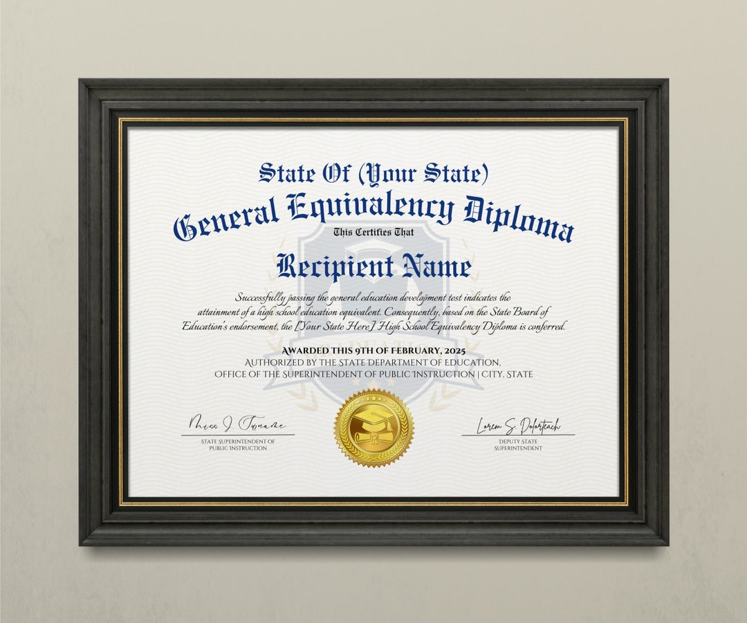 Custom Diploma, Editable Diploma, Ged Diploma, High School, Ged ...