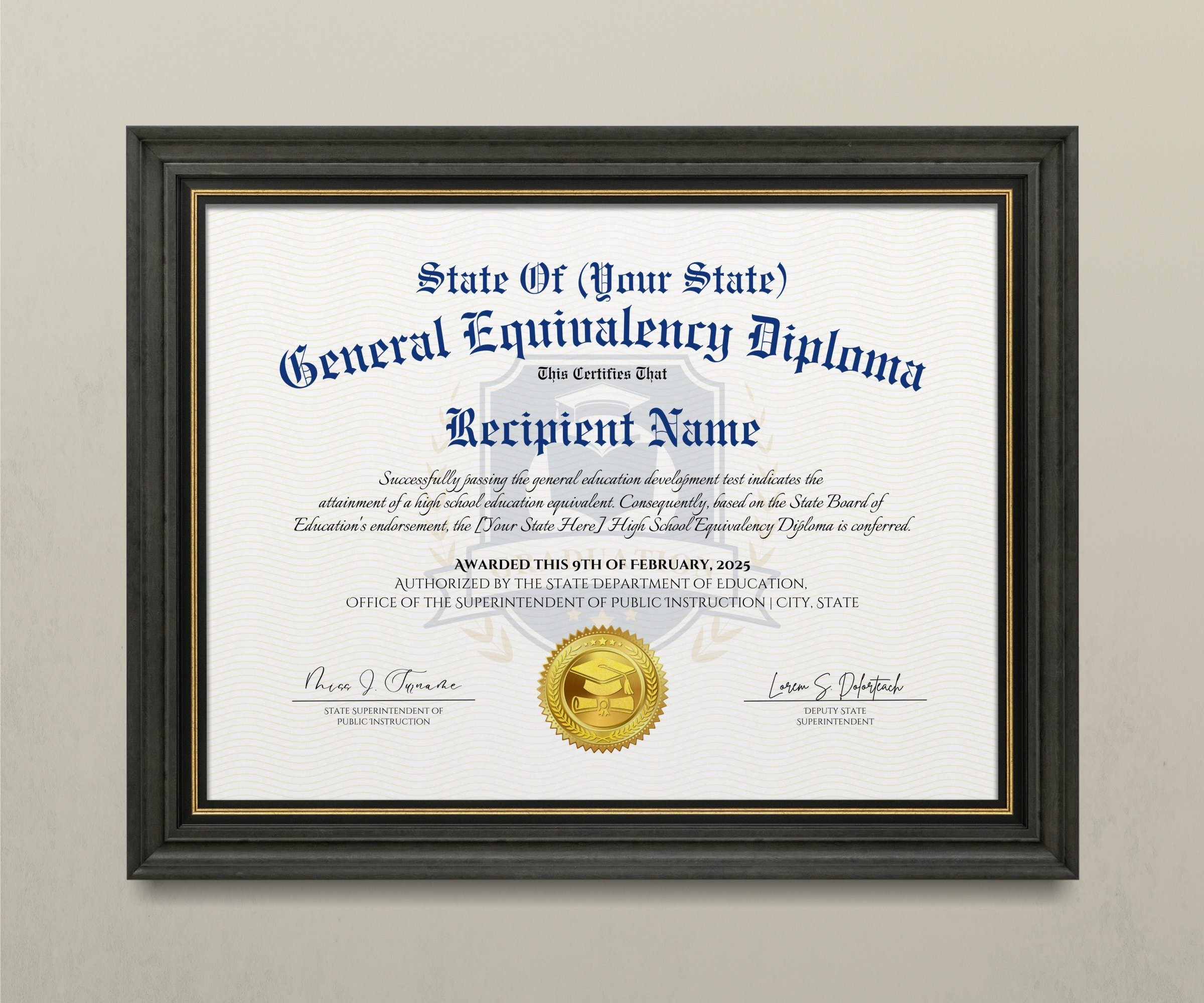 Custom Diploma, Editable Diploma, Ged Diploma, High School, Ged ...
