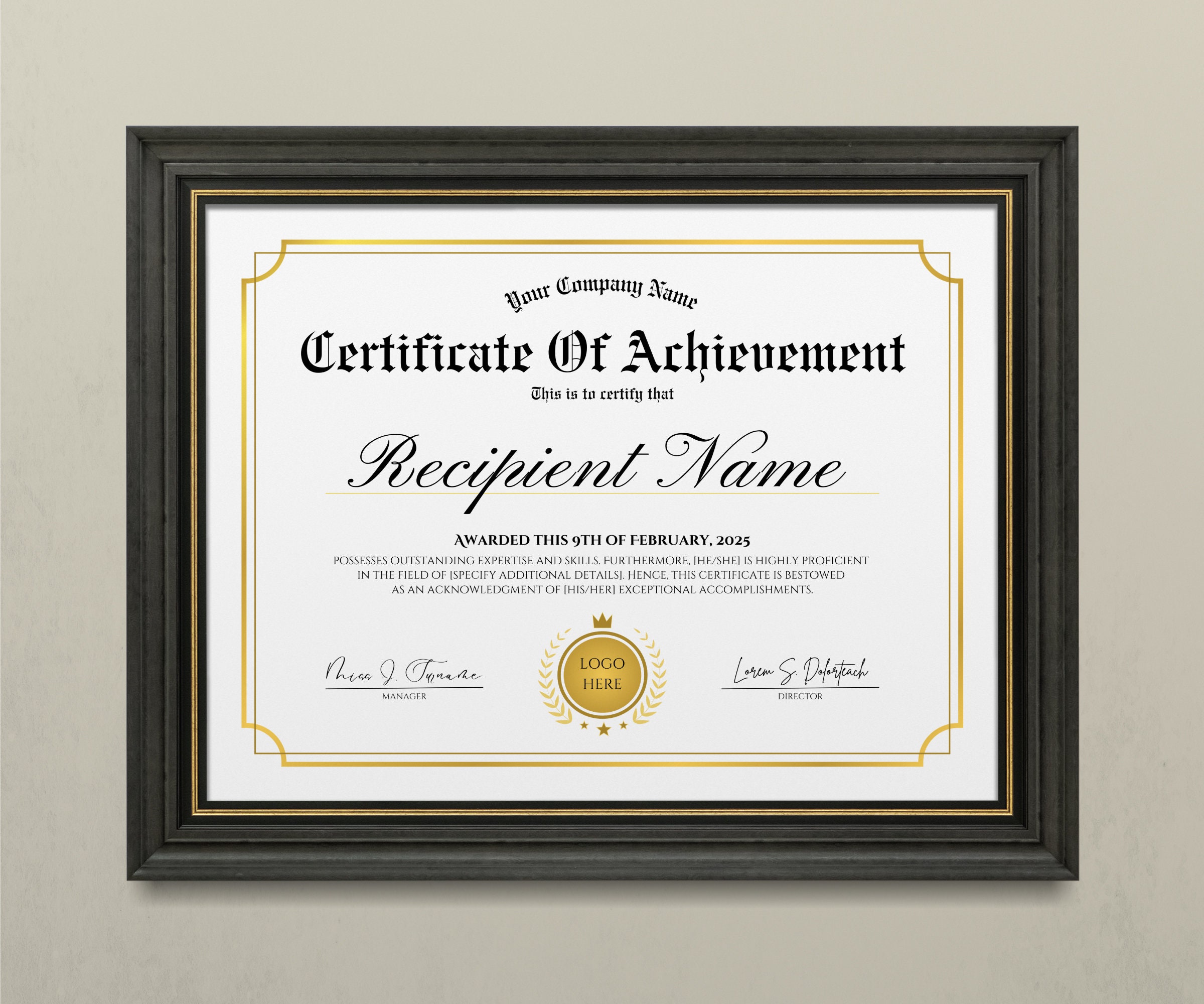 Editable Certificate of Completion Template, Employee Certificate ...