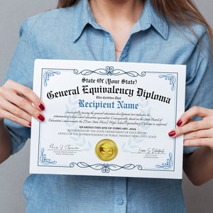 Custom Diploma, Editable Diploma, Ged Diploma, High School, Ged ...