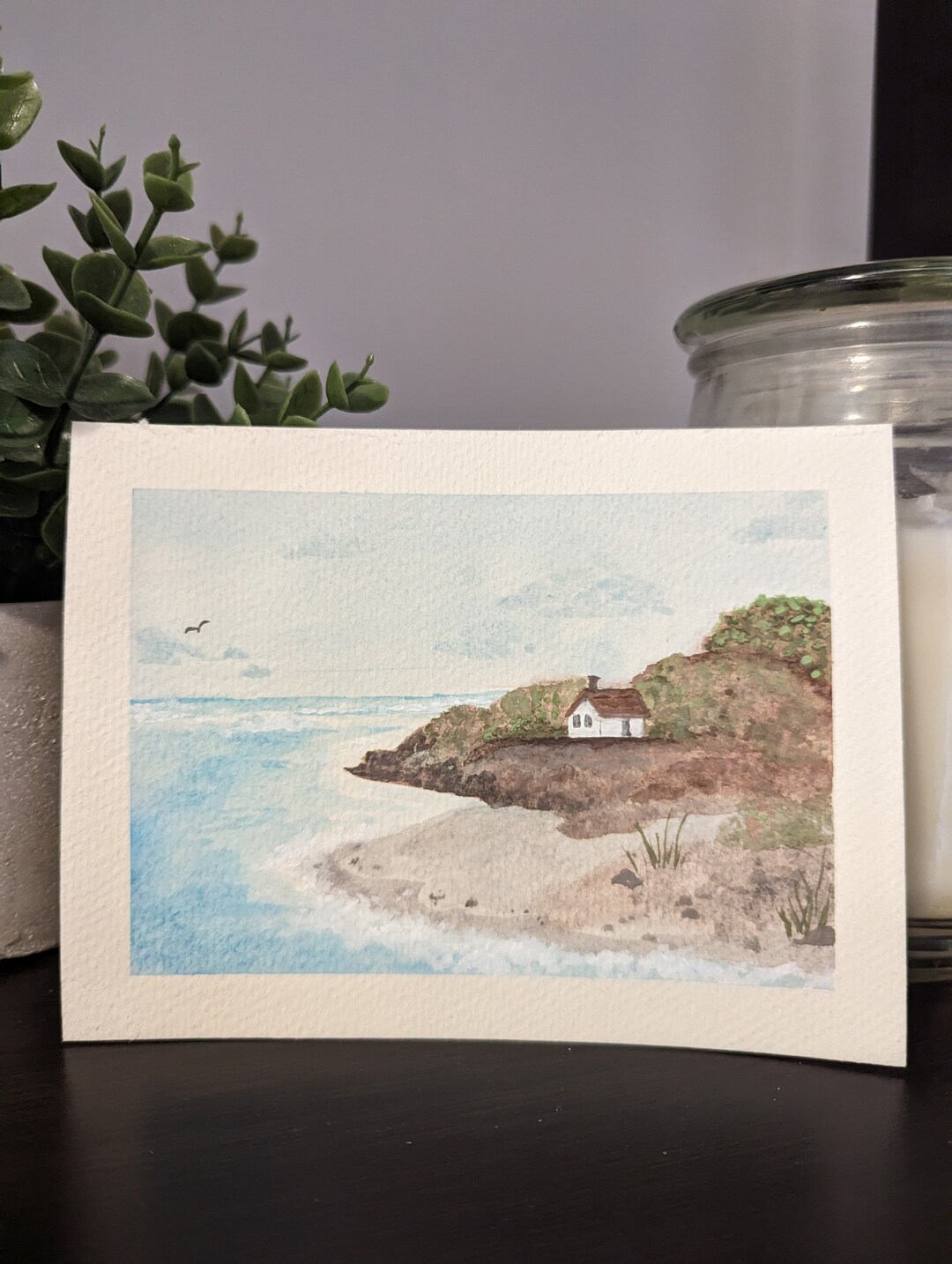 Little House by the Beach - Original Watercolor Painting - Etsy
