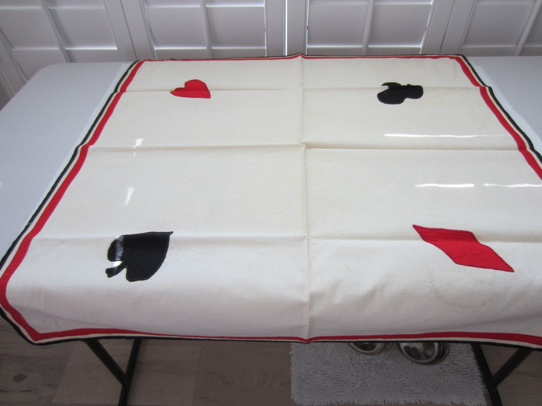 Table Cover - Bridge, Felt, Vintage, Handmade With Fasteners at 4 ...