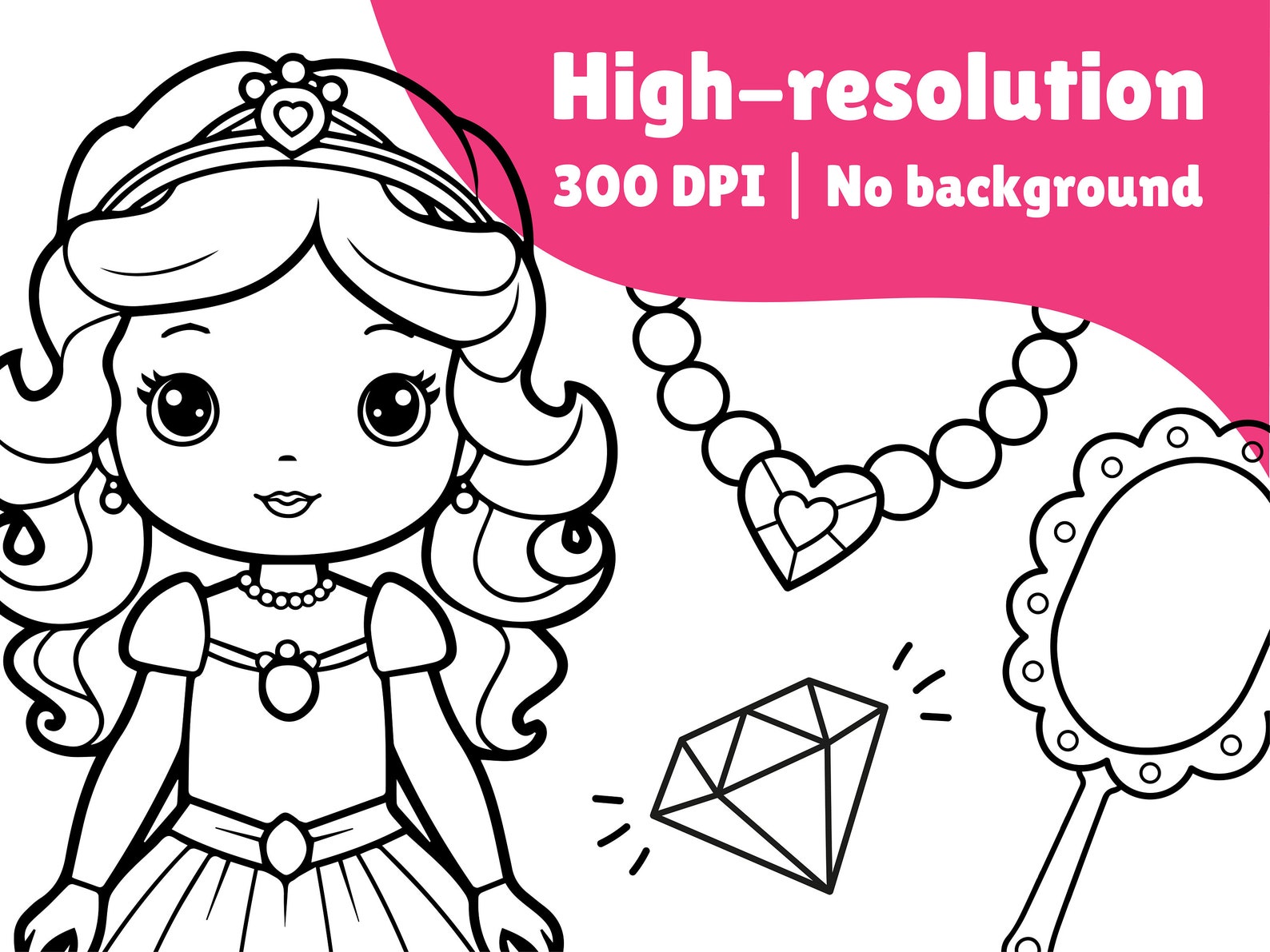 Cute Princess Coloring Pages for Kids Kawaii Coloring Pages Princess ...