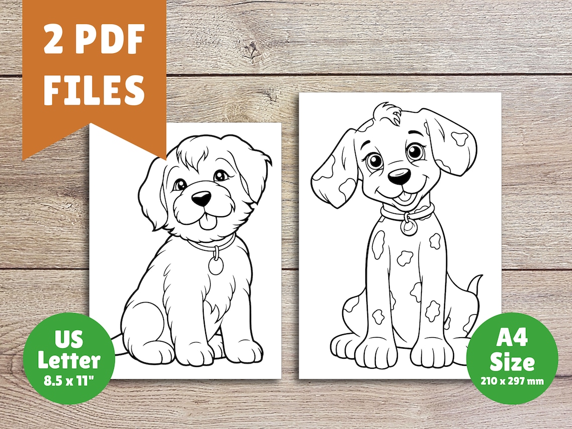 Easy Dog Coloring Pages for Kids Toddlers Preschoolers Toddlers ...