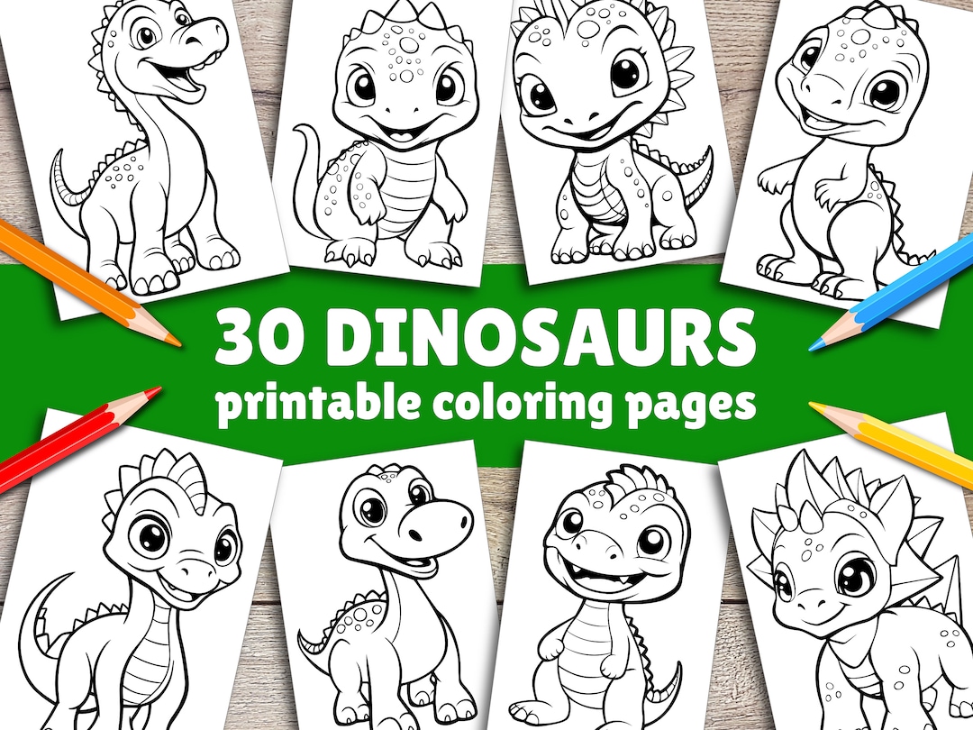30 Easy Dinosaur Coloring Pages for Kids Toddlers Preschoolers Toddlers ...
