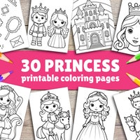 30 Little Princess Coloring Pages, Kids Coloring Book, Instant PDF ...