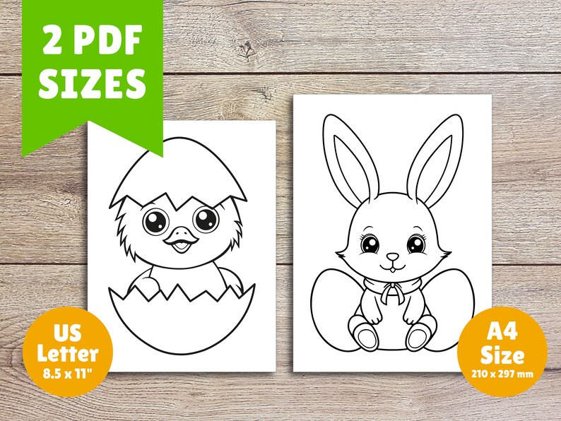 Easter Easy Coloring Pages for Kids, Toddlers, Preschoolers Toddlers ...