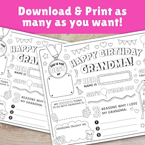 Happy Birthday Grandma Coloring Page Printable All About Grandma ...