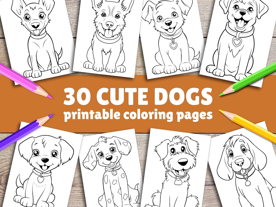 Easy Dog Coloring Pages for Kids Toddlers Preschoolers Toddlers ...