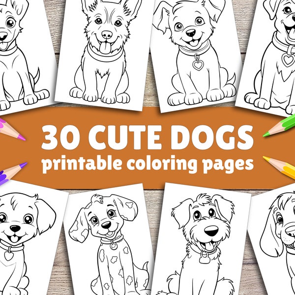 Dog Coloring Page - Etsy UK
