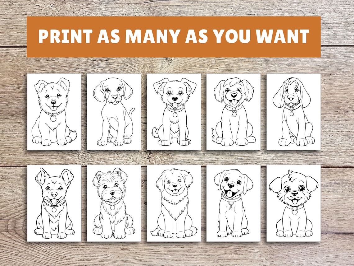 Easy Dog Coloring Pages for Kids Toddlers Preschoolers Toddlers ...