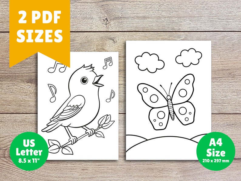 Spring Easy Coloring Pages for Kids, Toddlers, Preschoolers Toddlers ...