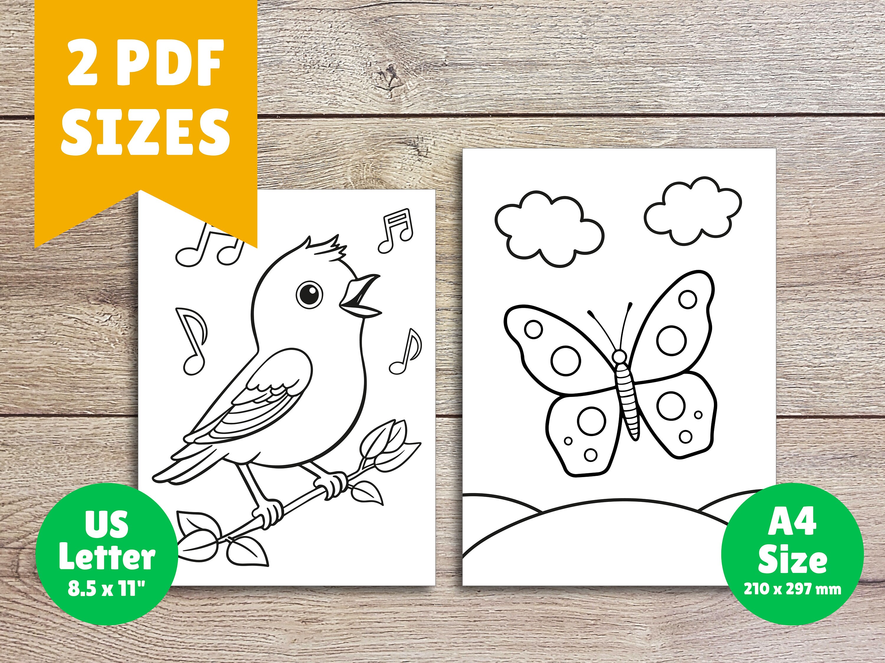 Spring Easy Coloring Pages for Kids, Toddlers, Preschoolers Toddlers ...
