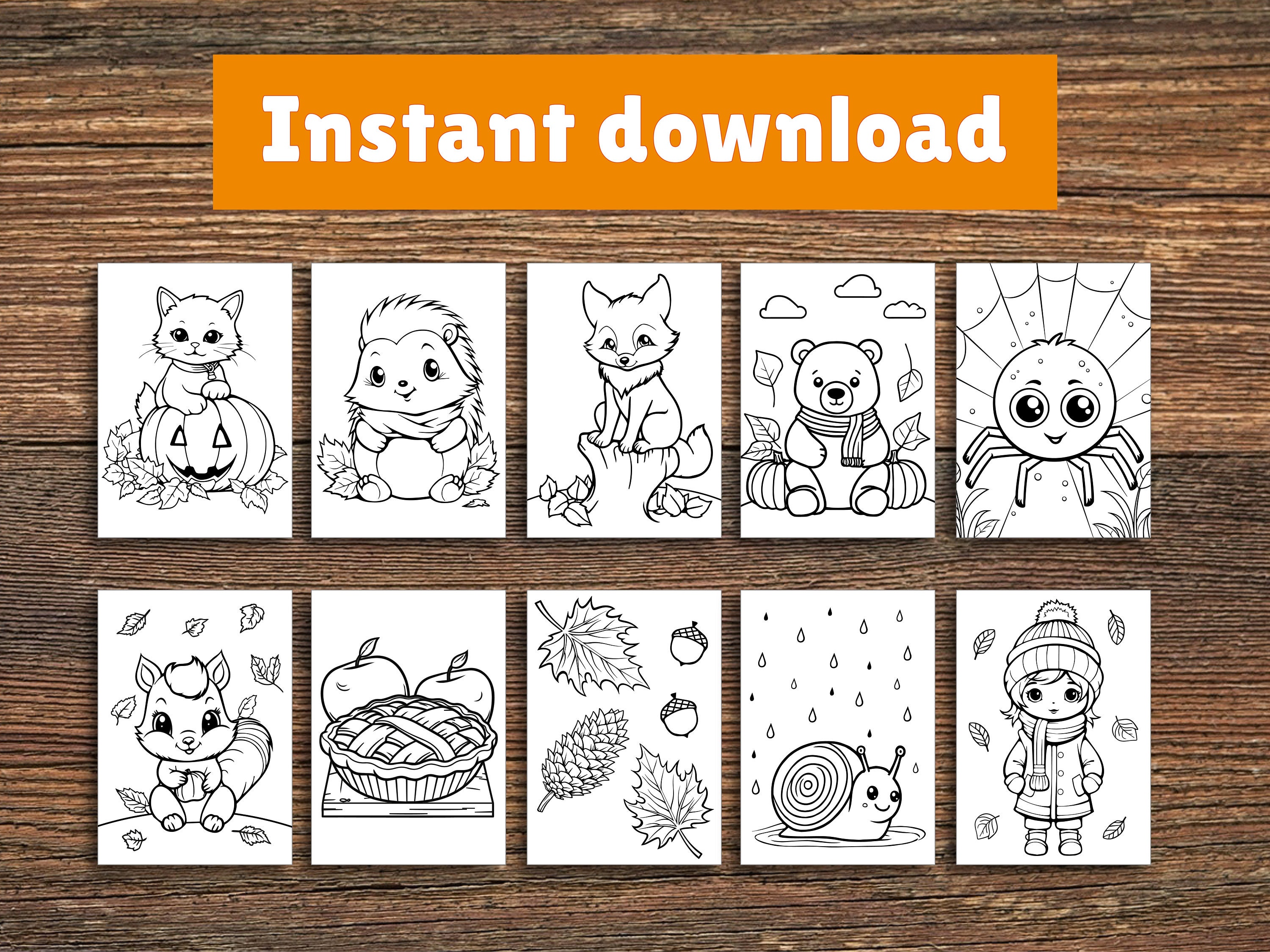 Fall Autumn Coloring Pages for Kids, Toddlers, Preschoolers Toddlers ...
