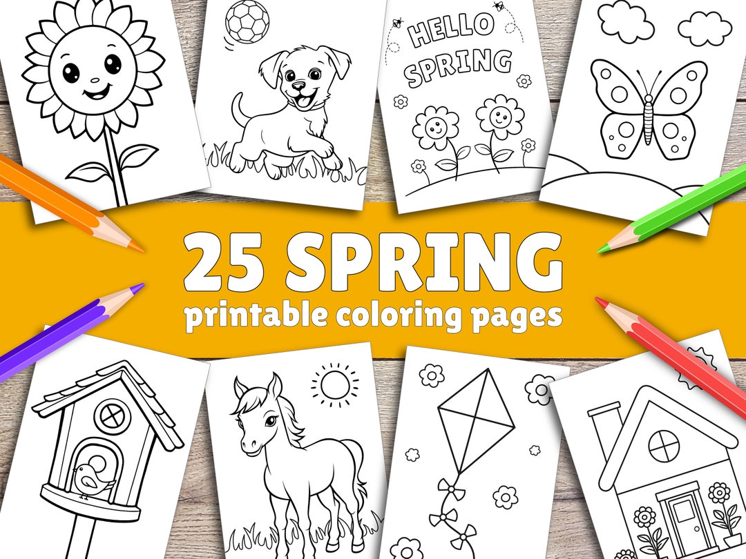 Spring Easy Coloring Pages for Kids, Toddlers, Preschoolers Toddlers ...