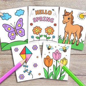 Spring Easy Coloring Pages for Kids, Toddlers, Preschoolers Toddlers ...