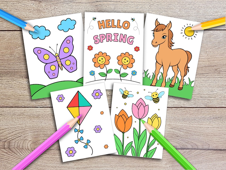 Spring Easy Coloring Pages for Kids, Toddlers, Preschoolers Toddlers ...