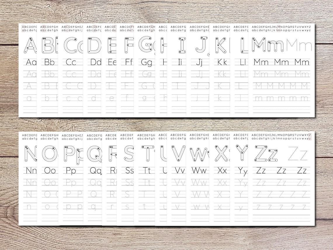 Alphabet Tracing Sheet ABC Tracing Cards Alphabet Phonics Preschool ...