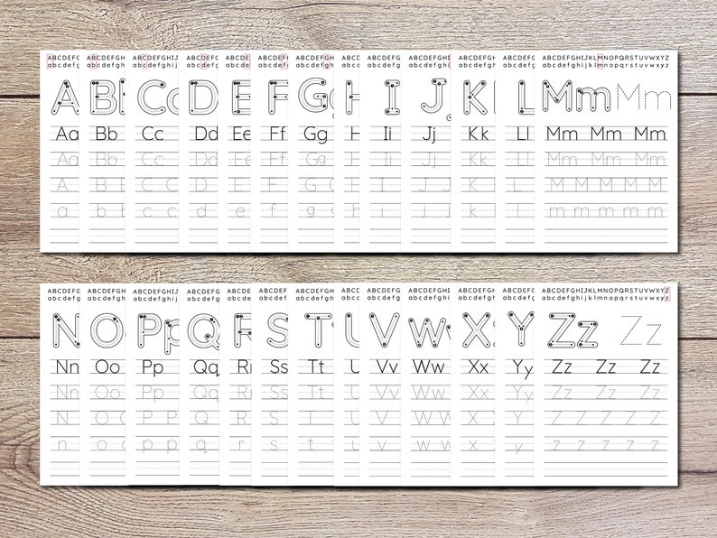 Alphabet Tracing Sheet ABC Tracing Cards Alphabet Phonics Preschool ...