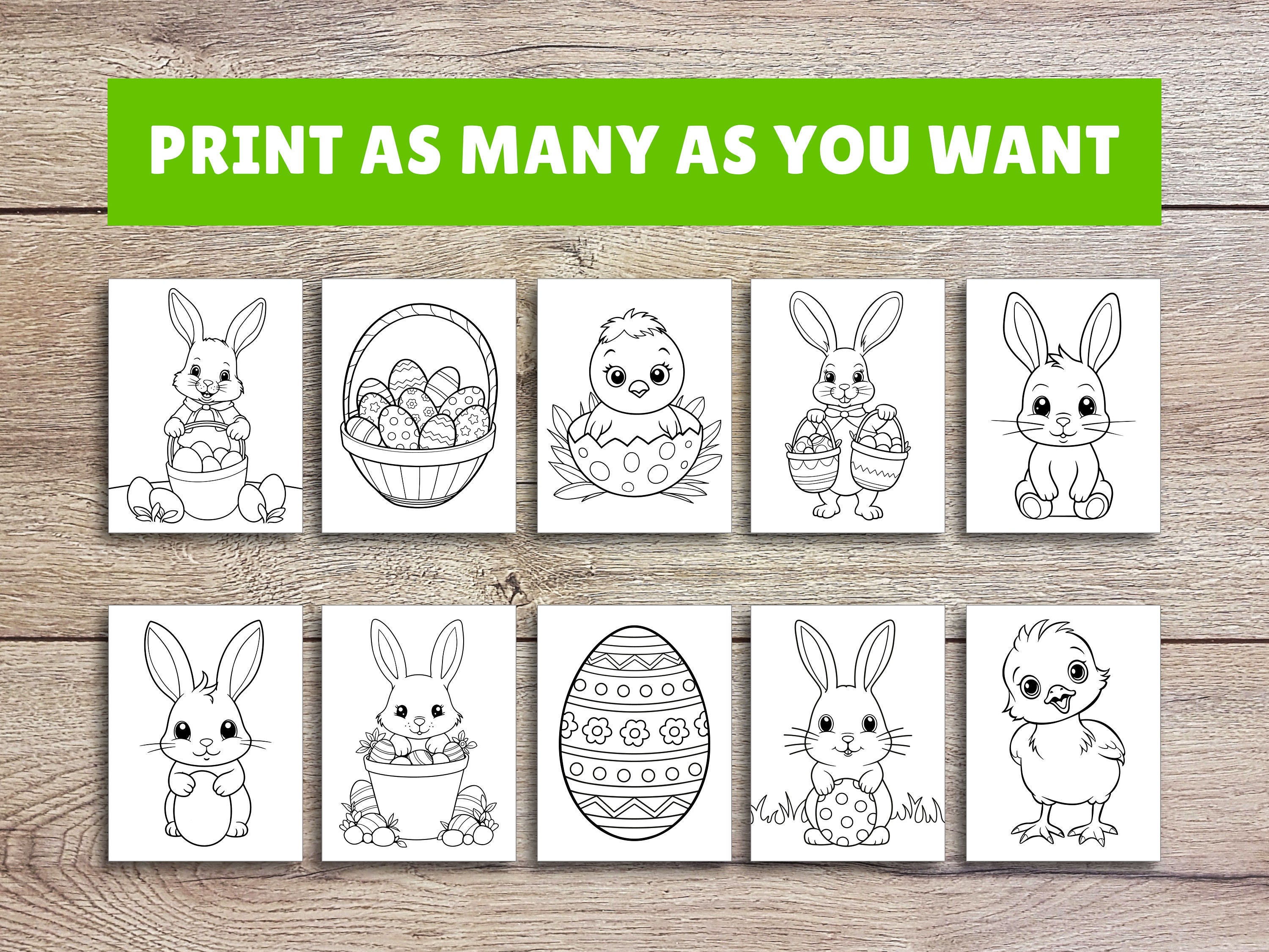 Easter Easy Coloring Pages for Kids, Toddlers, Preschoolers Toddlers ...