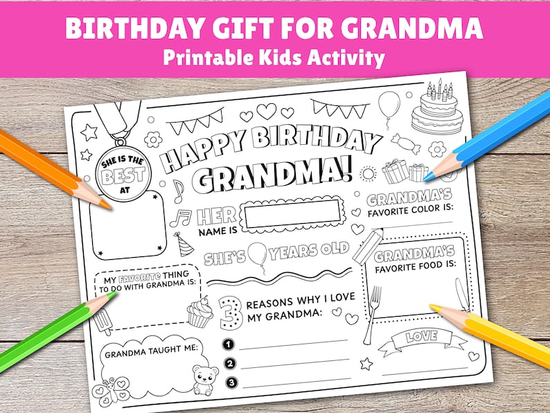 Happy Birthday Grandma Coloring Page Printable All About Grandma ...