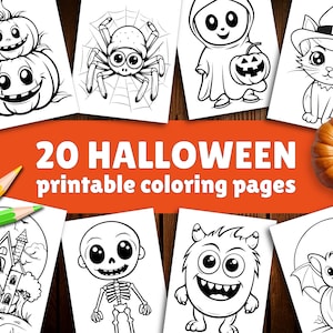 Easy Halloween Coloring Pages for Kids Toddlers Preschoolers Coloring ...