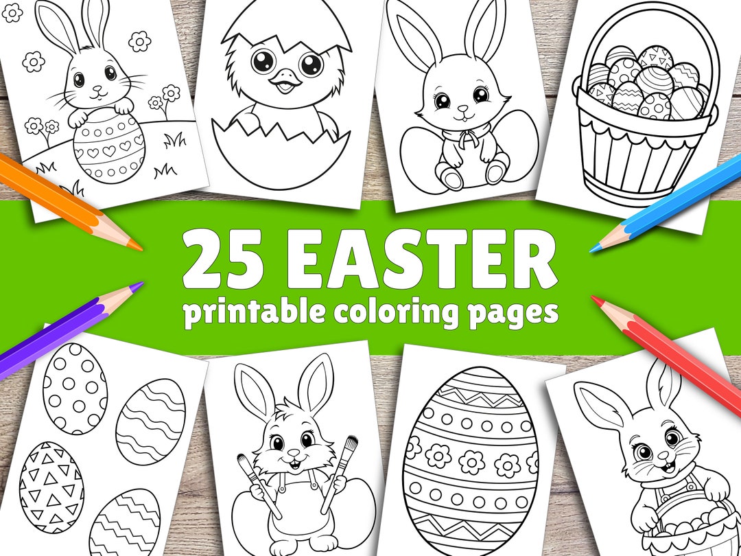 Easter Easy Coloring Pages for Kids, Toddlers, Preschoolers Toddlers ...