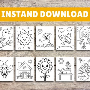 Spring Easy Coloring Pages for Kids, Toddlers, Preschoolers Toddlers ...