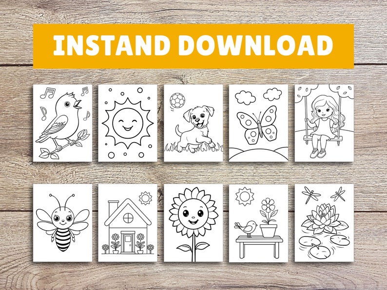 Spring Easy Coloring Pages for Kids, Toddlers, Preschoolers Toddlers ...