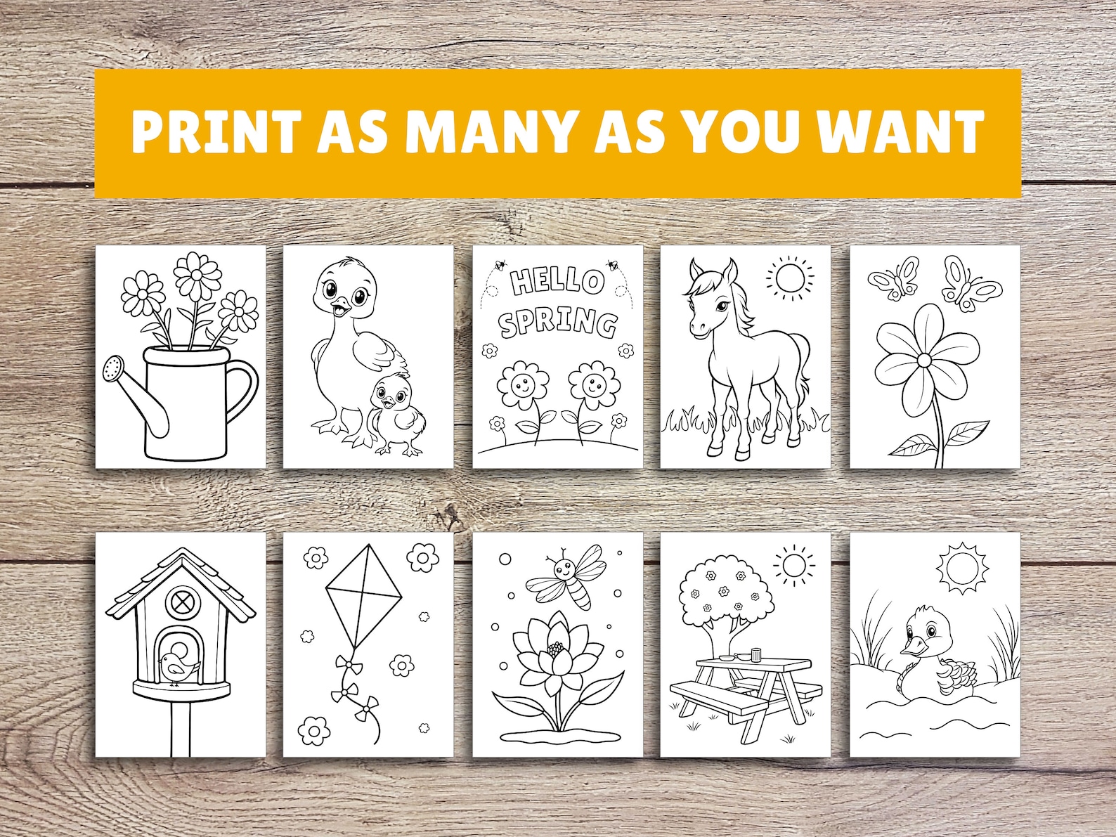 Spring Easy Coloring Pages for Kids, Toddlers, Preschoolers Toddlers ...