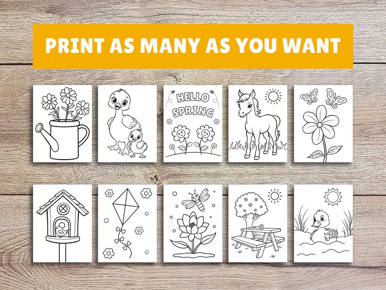 Spring Easy Coloring Pages for Kids, Toddlers, Preschoolers Toddlers ...