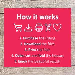 Paper Houses Printable Activity Sheets, Paper Craft Kit, Coloring House ...