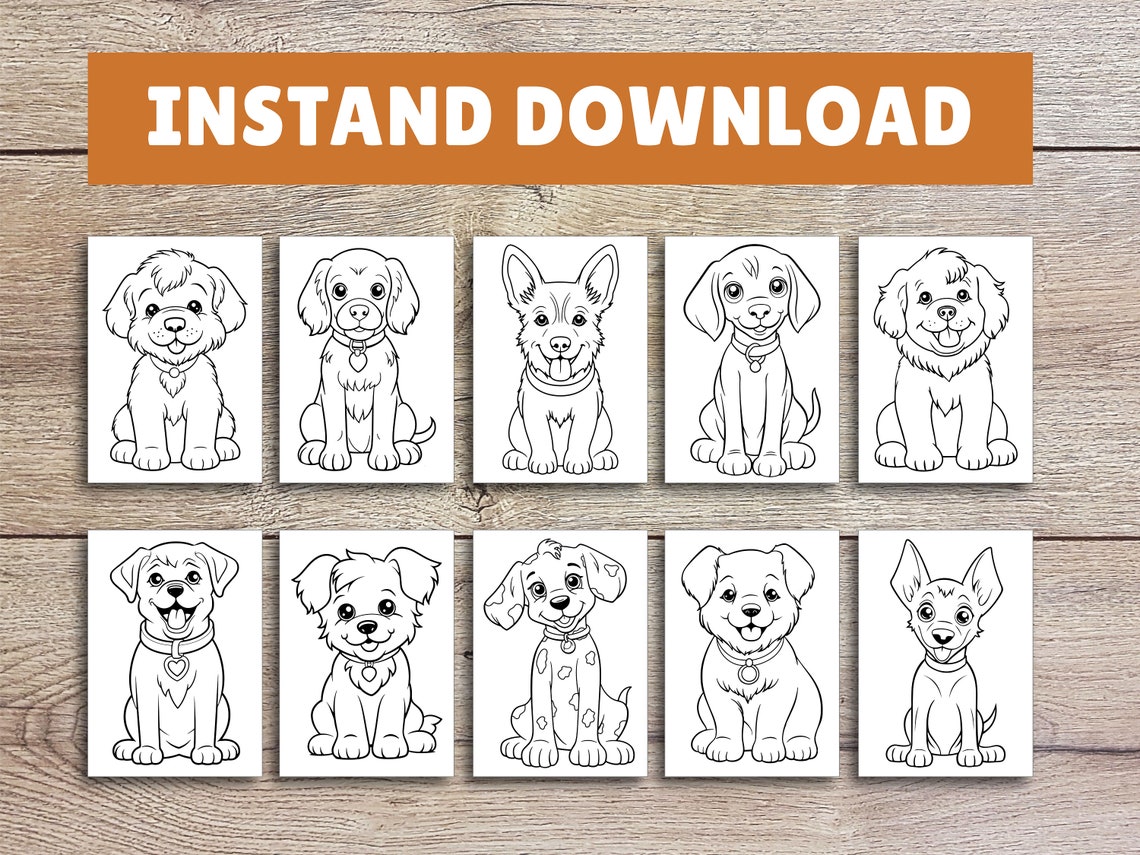 Easy Dog Coloring Pages for Kids Toddlers Preschoolers Toddlers ...