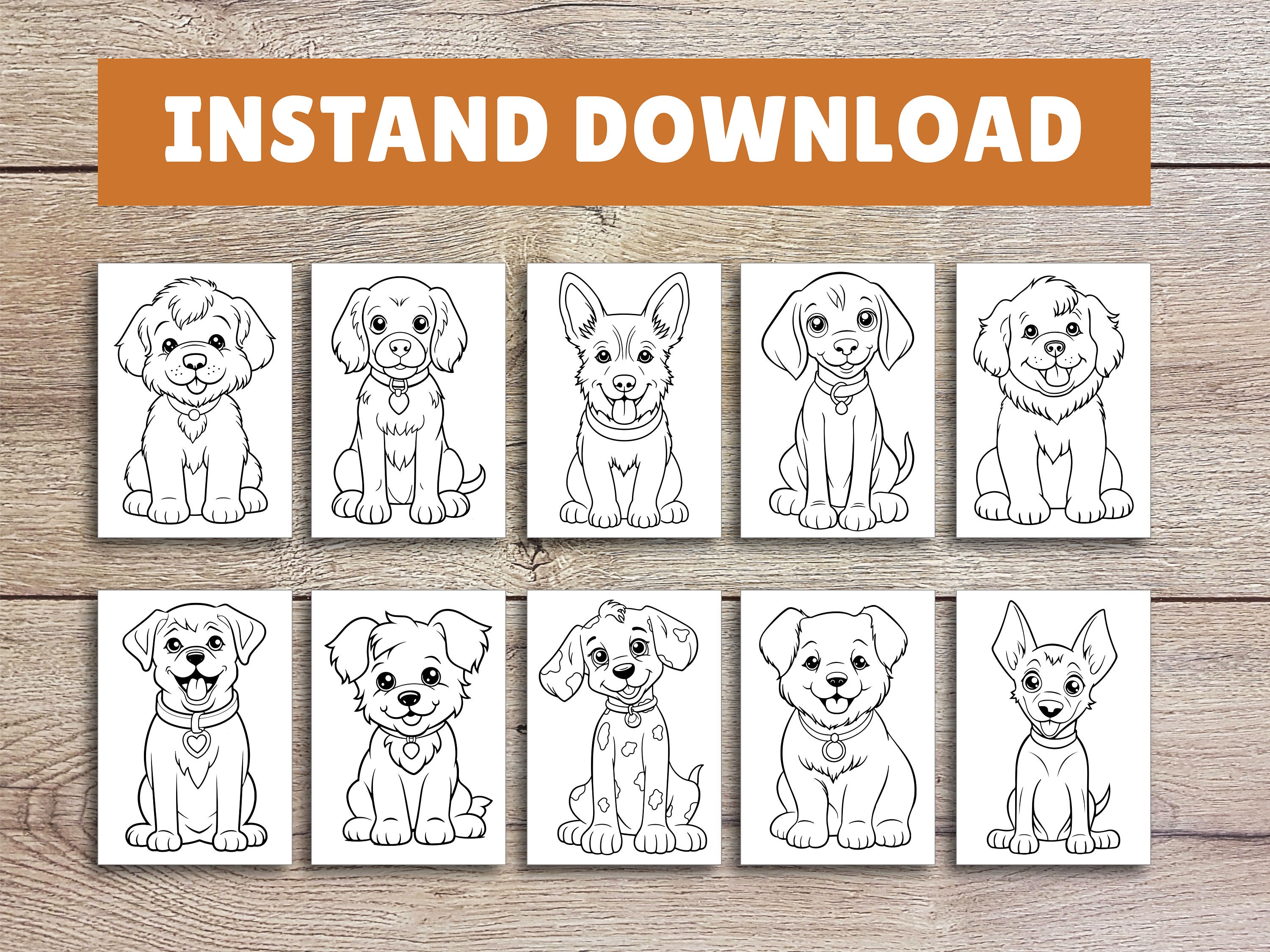 Easy Dog Coloring Pages for Kids Toddlers Preschoolers Toddlers ...
