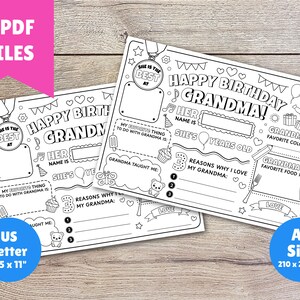 Happy Birthday Grandma Coloring Page Printable All About Grandma ...