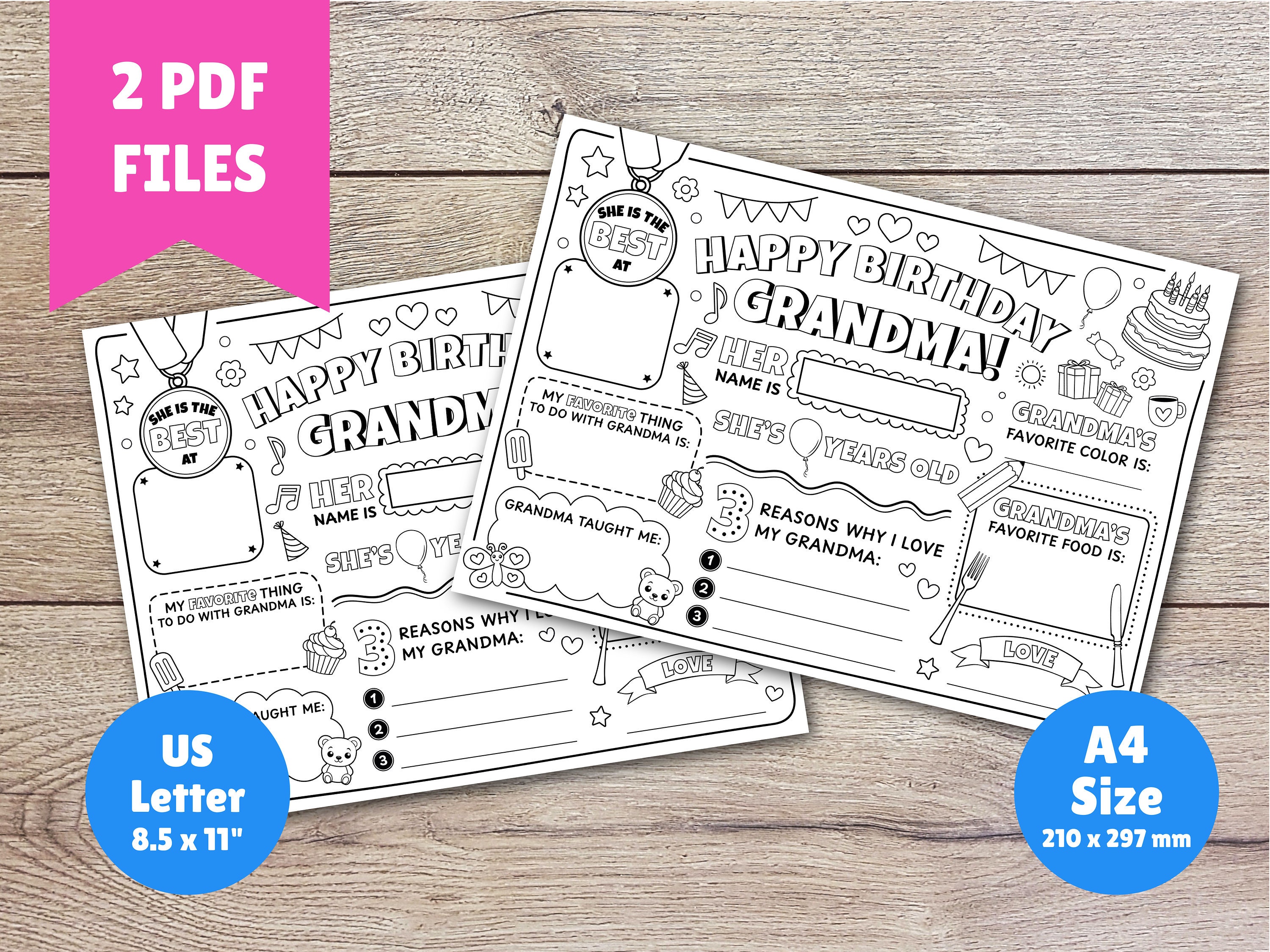 Happy Birthday Grandma Coloring Page Printable All About Grandma ...