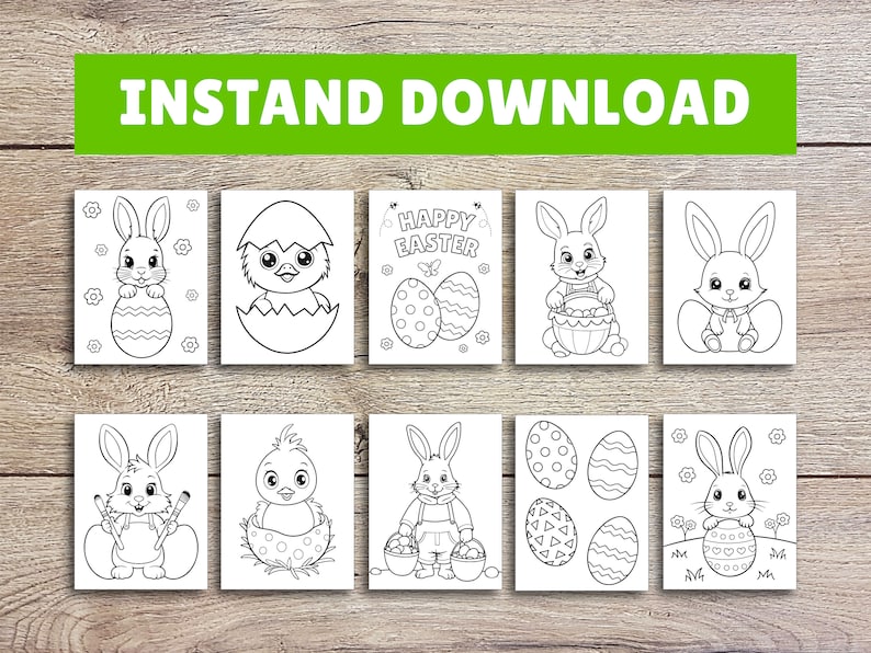 Easter Easy Coloring Pages for Kids, Toddlers, Preschoolers Toddlers ...