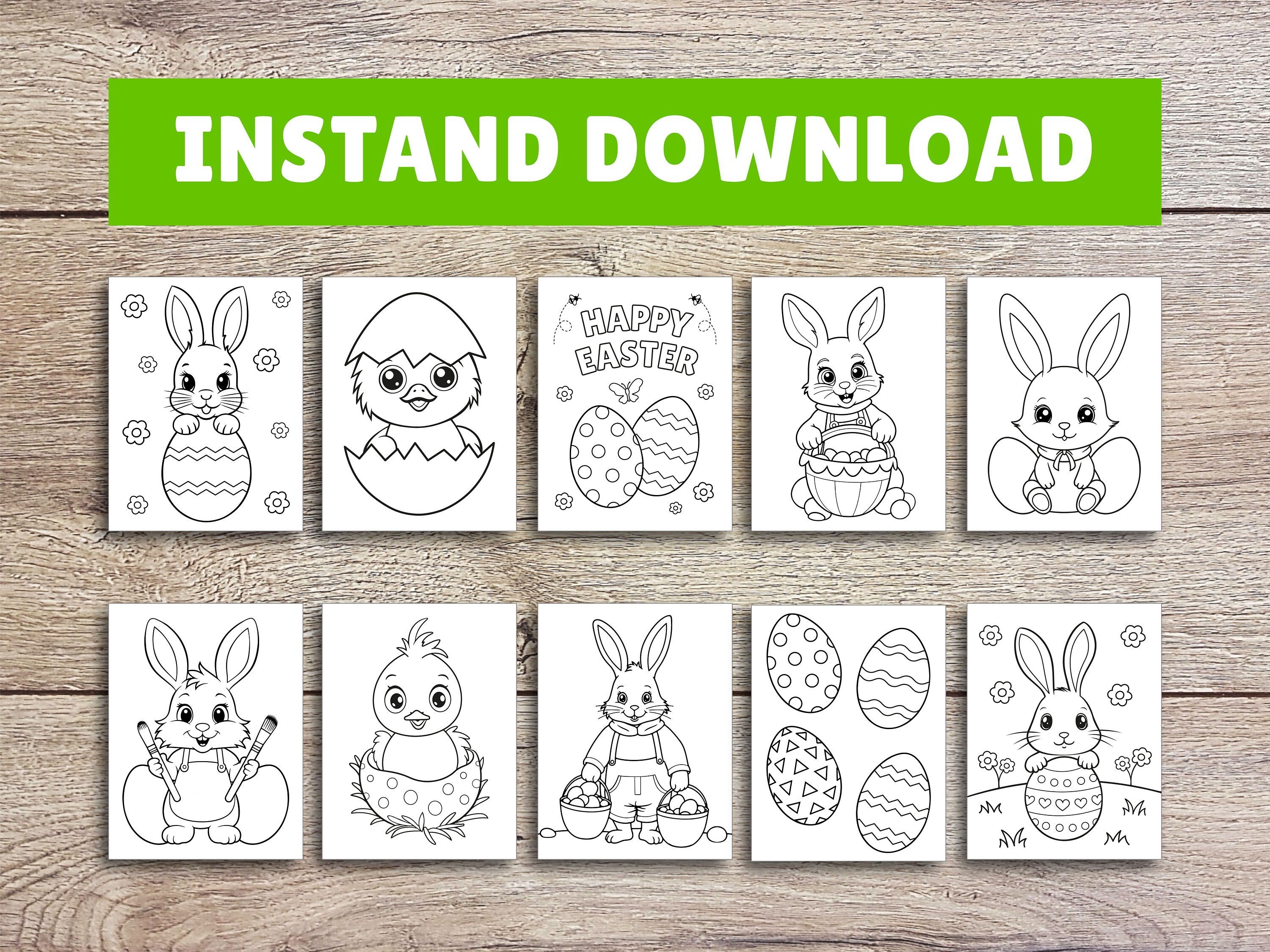 Easter Easy Coloring Pages for Kids, Toddlers, Preschoolers Toddlers ...