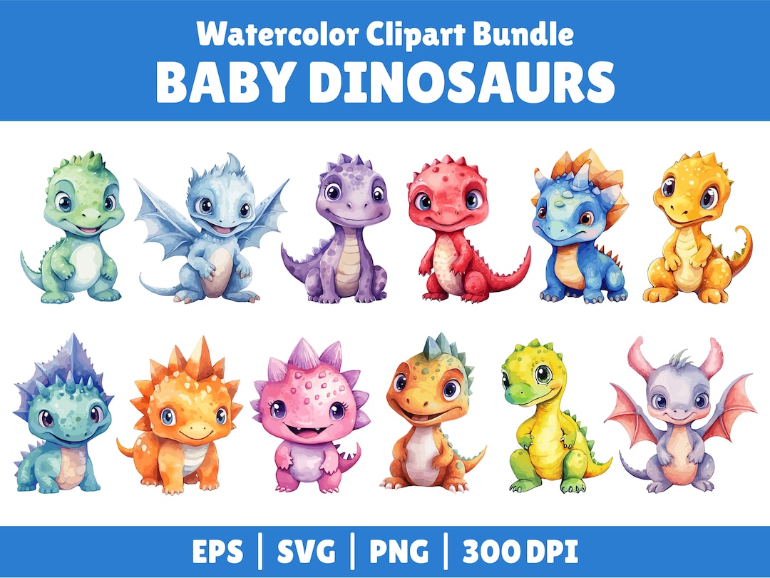 Watercolor Dinosaur Clipart Collection Dinosaur Nursery Clipart ...
